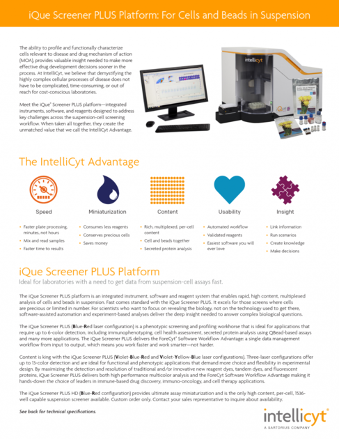 iQue Screener PLUS Platform : For Cells and Beads in Suspension : 이앤씨바이오