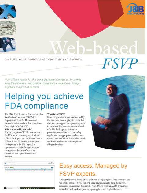 FDA FSVP Agent Service : jnbfoodconsulting