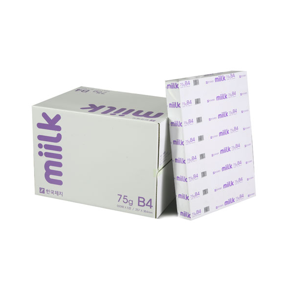 한국제지 밀크 miilk 복사용지 B4 75g(500매X5권) : 제주장애인기업 물품판매장