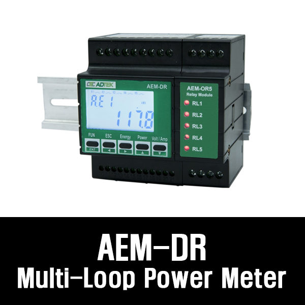 AEM-DR (AEMDR) LCD Multi-circuit Power Meter DIN rail type Multi-Loop ...