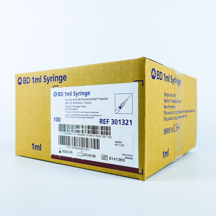 (BD)일회용주사기(SYRING) 1cc 26G 1/2", 25G 5/8" (통/100) : (주)백년가게국제의료기