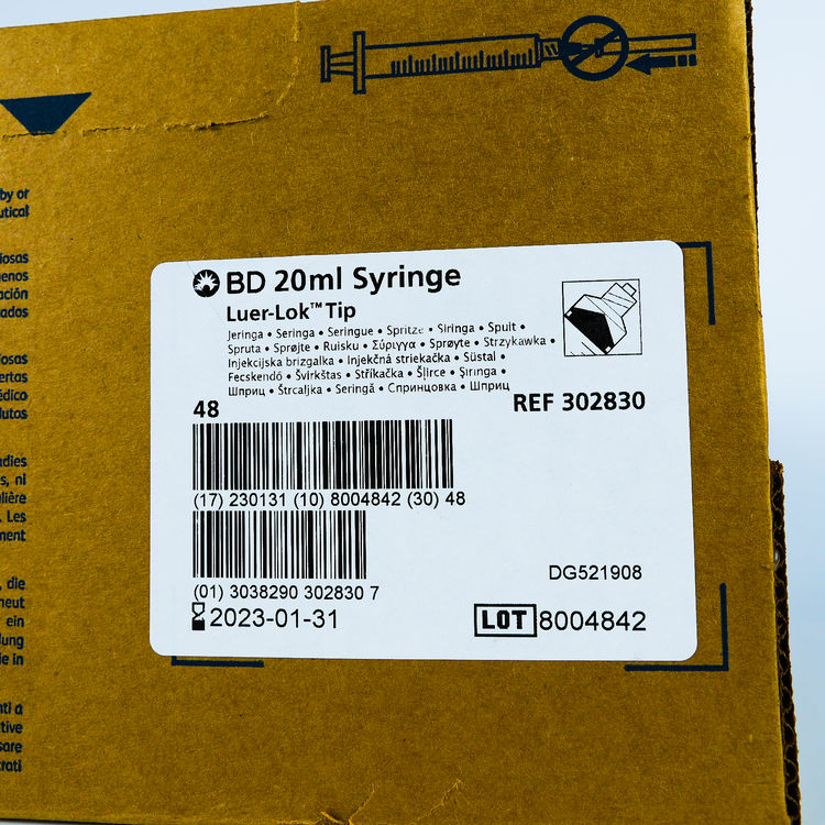 (BD)락주사기(Luer-Lok SYRING) 20CC (통/48) : (주)백년가게국제의료기