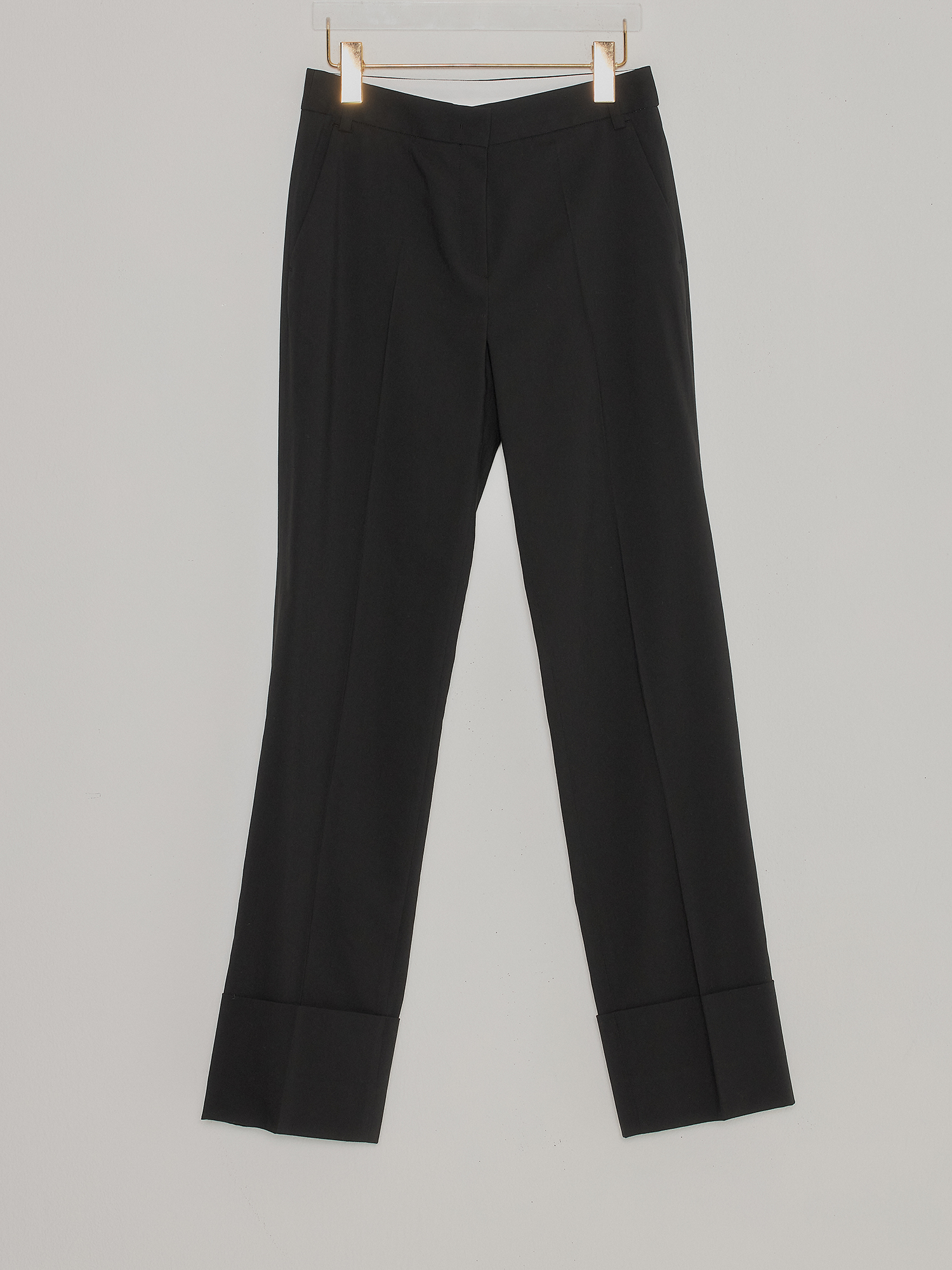 PEPSI Straight-fit Cuffed Pants Black : EENK