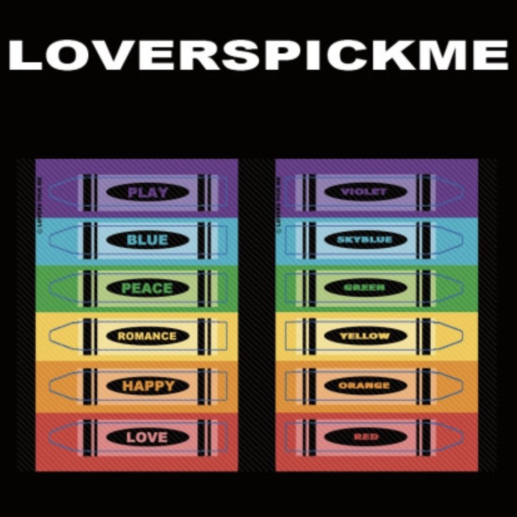 Lovers Pick Me | Crayon sticker (vivid) : Lovticker