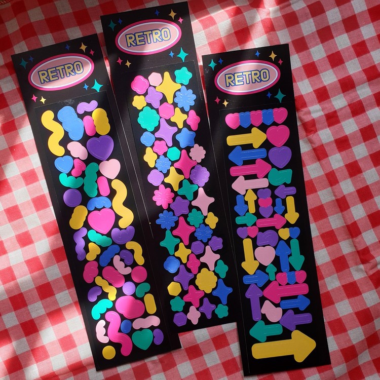 Meriroje | Retro seal sticker (object/ twinkle/ arrow) : Lovticker