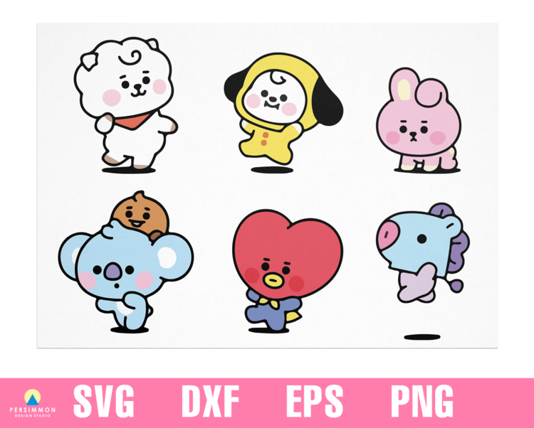 BTS svg, BT21 svg, Bts Army, svg bundle, Bts Characters, Bts stickers ...