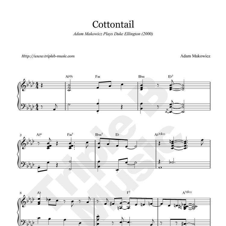 Adam Makowicz - Cottontail (Edited Version) : Triple B Music Store