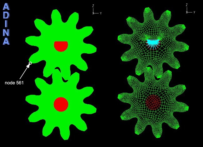 기어(gear)에서 implicit-dynamic이용한 해석사례 : ableMAX