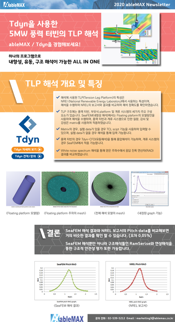 Tdyn을 사용한 5MW 풍력 터빈의 TLP 해석 : ableMAX