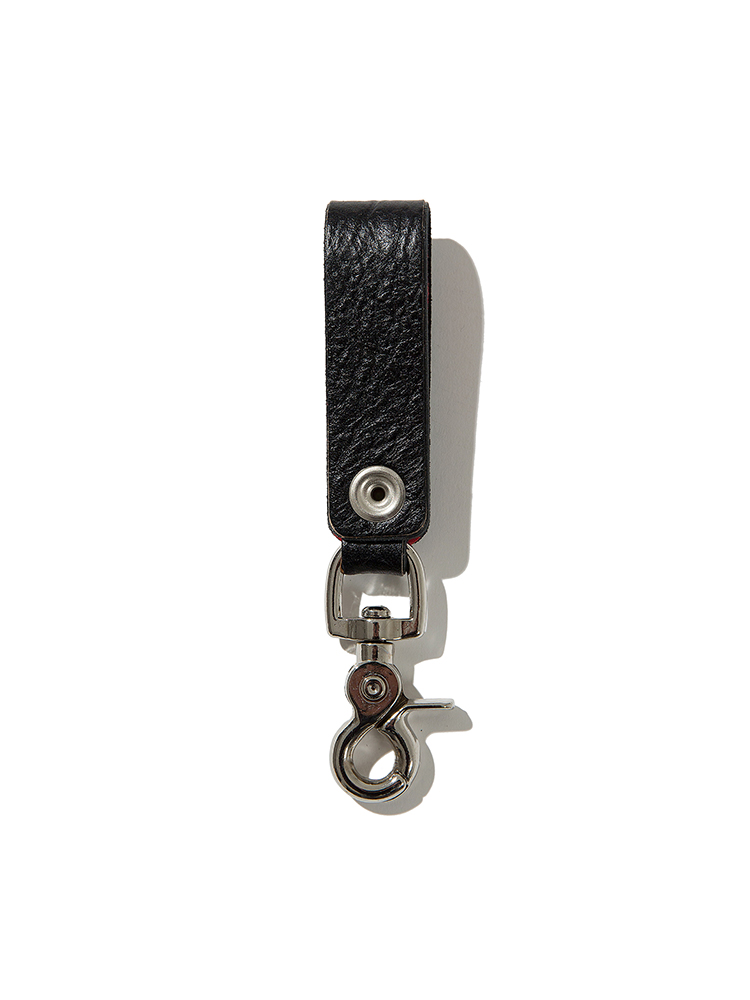 Vegetable Cow Hide Belt Loop Key Ring MK.2 / Black & Gold : HIDE/AND/RIDE
