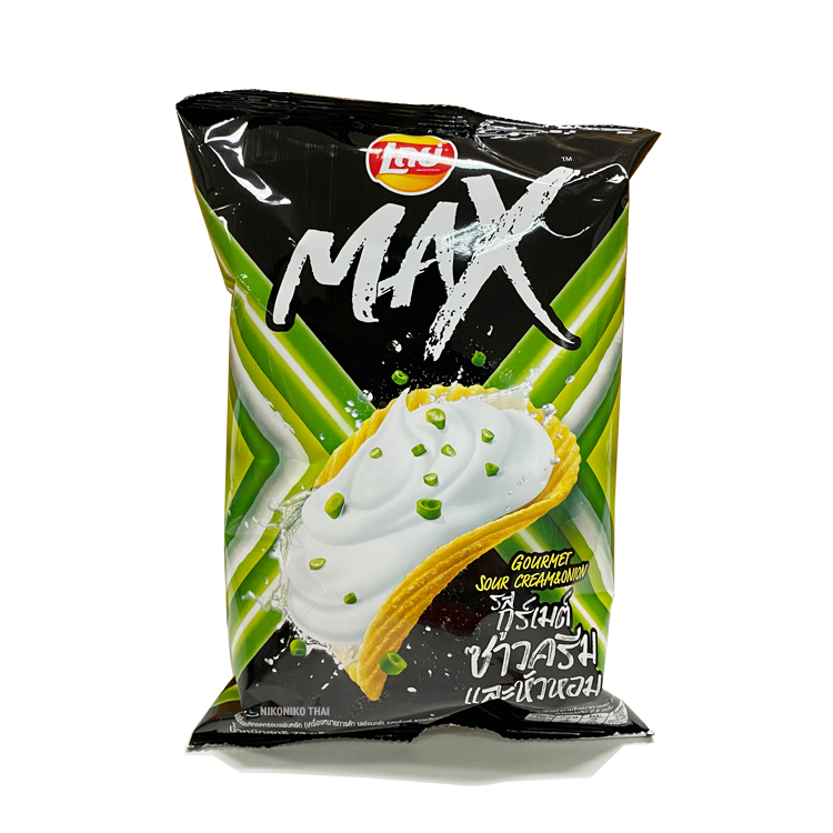 Lays Max/เลย์ แมกซ์ มันฝรั่งทอดกรอบ รสกูร์เมต์ซาวครีมและหัวหอม 73 กรัม ...