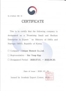 DESIGNATED AS A “PROMISING SMALL AND MEDIUM ENTERPRISE IN EXPORT ...