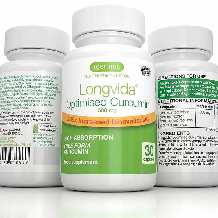 아이제너스 롱비다 커큐민 500mg - 30캡슐 X 2병 / Igennus Healthcare Nutrition Longvida ...