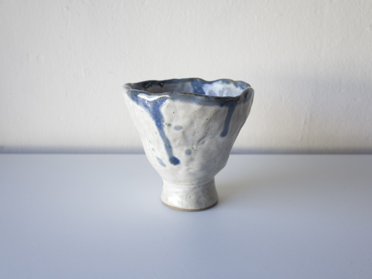 handbuilt goblet. water droplets : Saie Pottery