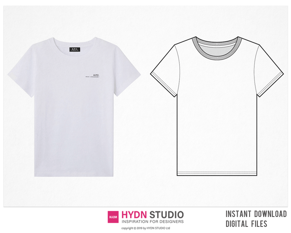 (Free) T-shirt Fashion Flat Sample : HYDNSTUDIOㅣAll about digital ...
