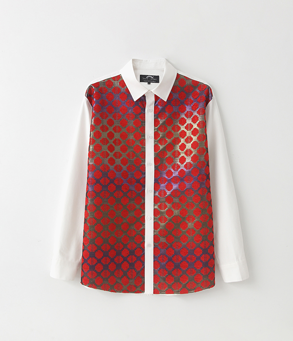 (Jorenz Cartiess) Jacquard two-tone white shirt_White : wink. - Global ...
