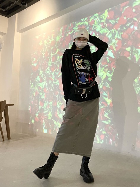 DAMP '4 SENSE' OVERSIZED L/S TEE_BLACK : 모티브-이펙트