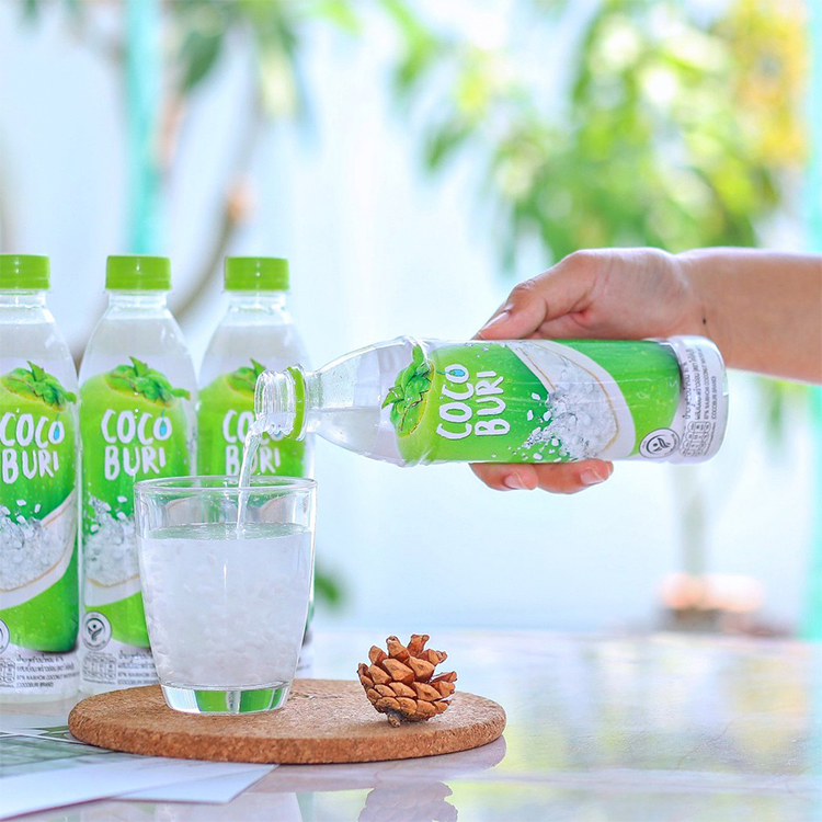 cocoburi/มะพร้าวน้ำหอมผสมเนื้อมะพร้าวอ่อนจากจังหวัดราชบุรี 350ml : นิโ ...