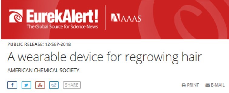 [EurekAlert 기사] A wearable device for regrowing hair : KAIST HAND group