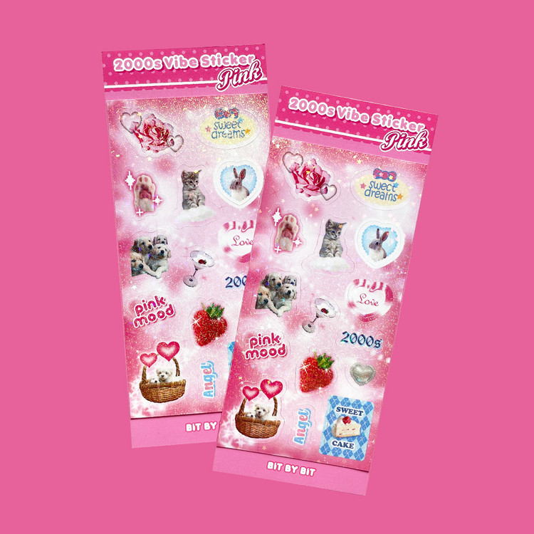 빗바이빗 | 2000s Vibe Sticker_Pink : 잠시다락