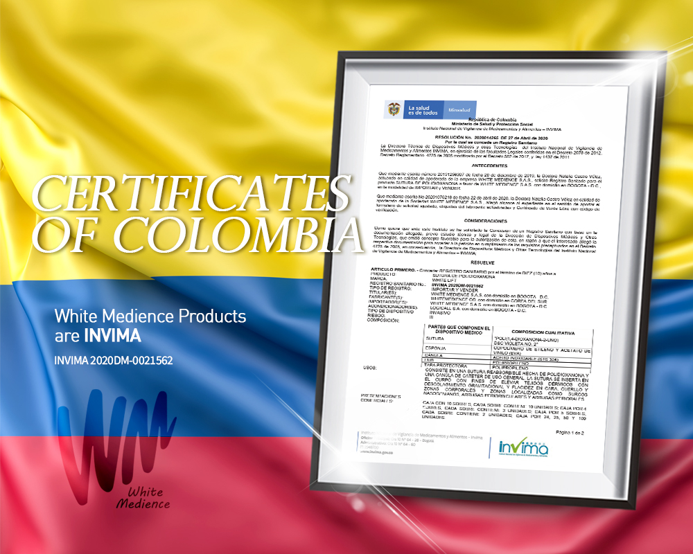 Certificates of Colombia(INVIMA) : White Medience