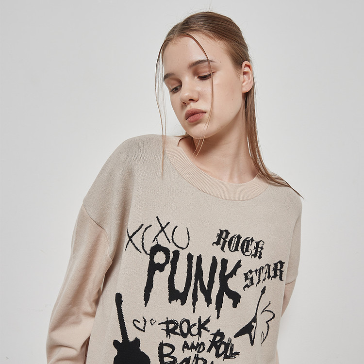 [LUV IS TRUE] OT PUNK KNIT (BEIGE) : チンチャ韓国代行