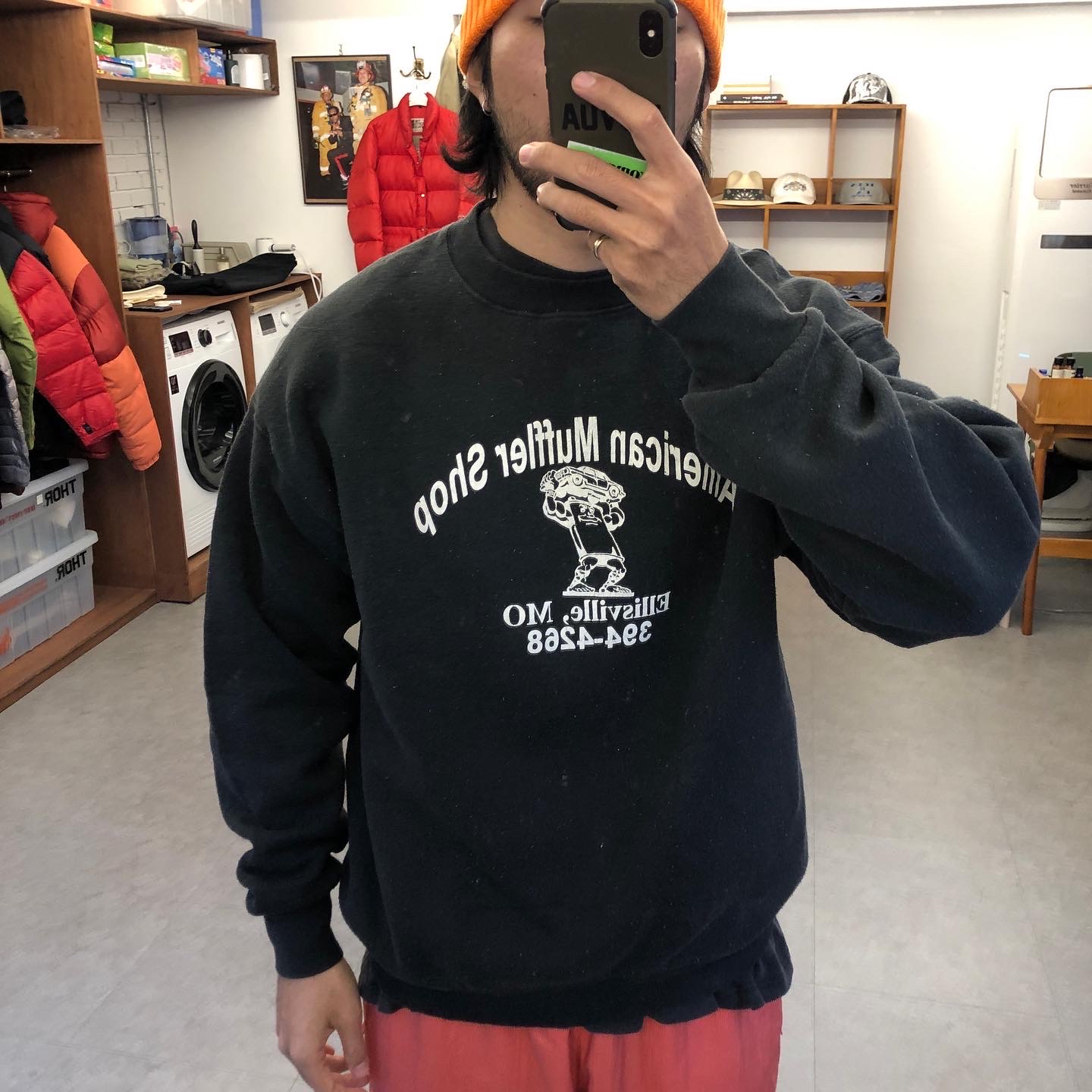 90's Fruit of the loom "American muffler shop" sweat shirt : soberseoul
