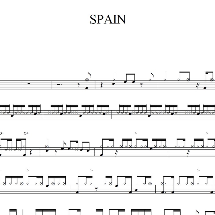 Chick corea - spain / Drum Sheet Music (PDF Download) : COPYDRUM | Drum ...