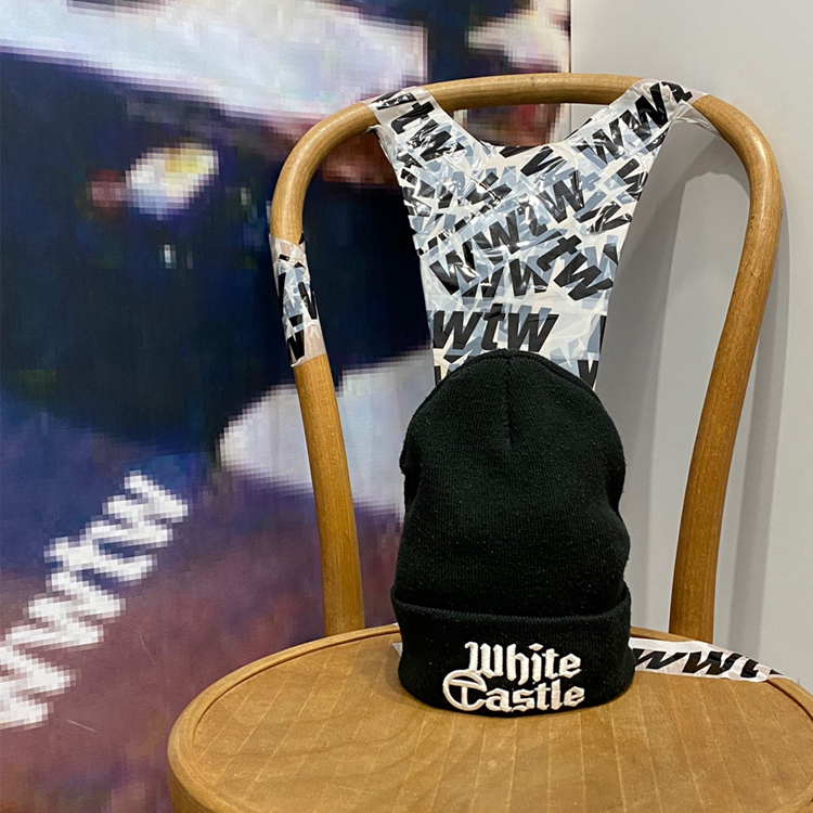 Telfar White Castle Embroidered Beanie : wwtwseoul
