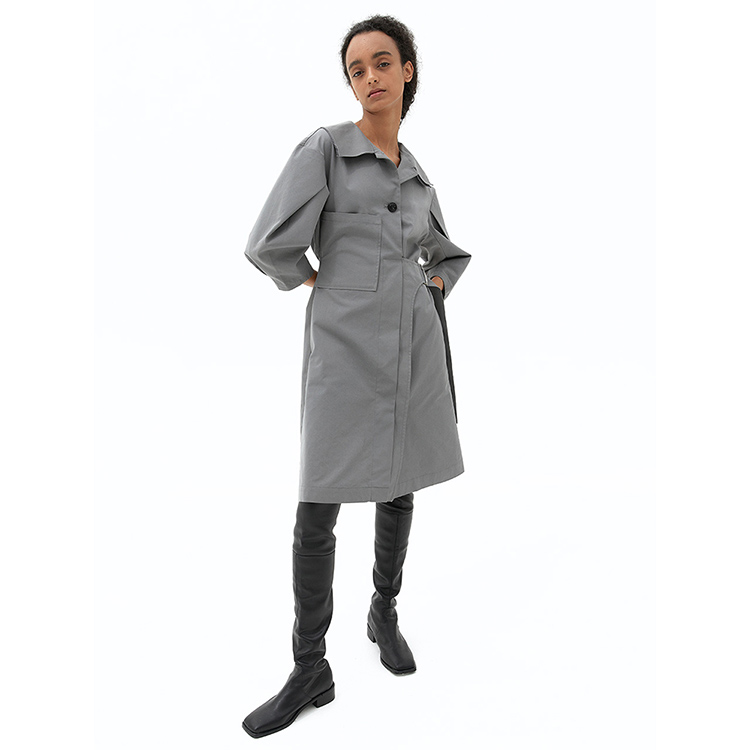 (KEUNI) NATIE DRESS_TRENCH-STYLE & VOLUME SLEEVE_KHAKI : wink. - Global ...