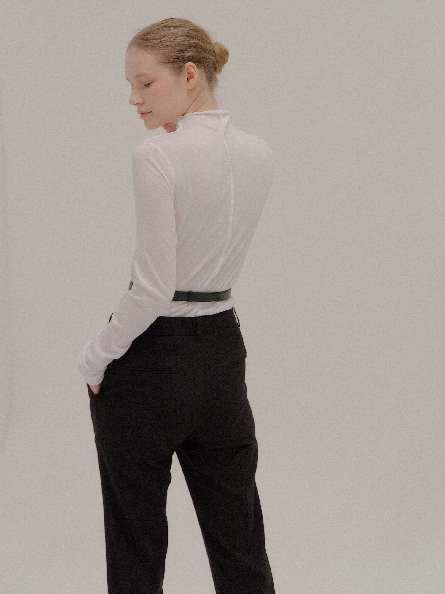 PEPSI Straight-fit Cuffed Pants Black : EENK