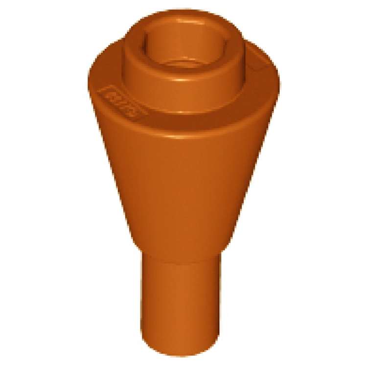 레고부품 Dark Orange Cone 1 x 1 Inverted with Bar (11610) : 오!브릭 - 레고부품 쇼핑몰
