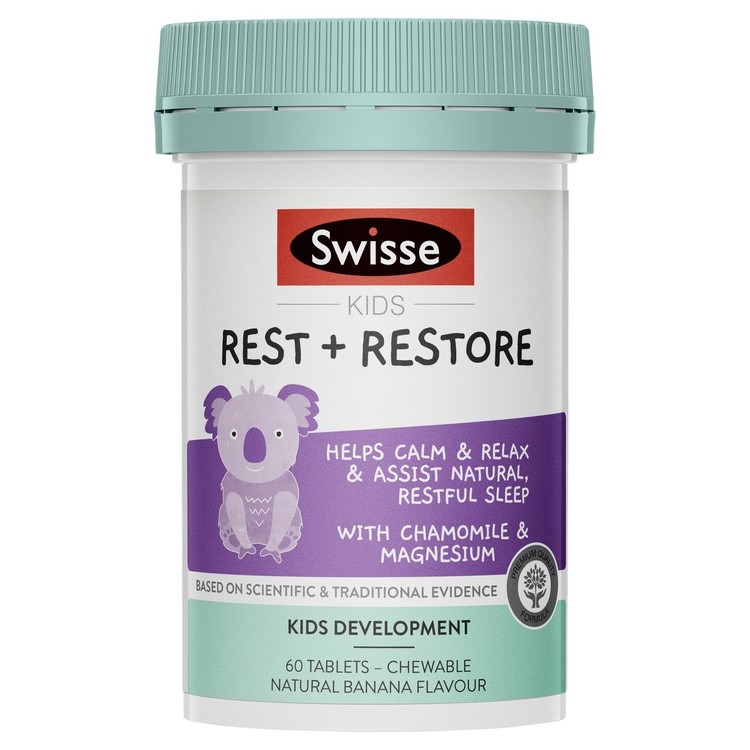 스위스 키즈 레스트 & 리스토어 츄어블 60정 / 휴식 진정 / SWISSE KIDS REST & RESTORE 60 Chewable Tablets ...