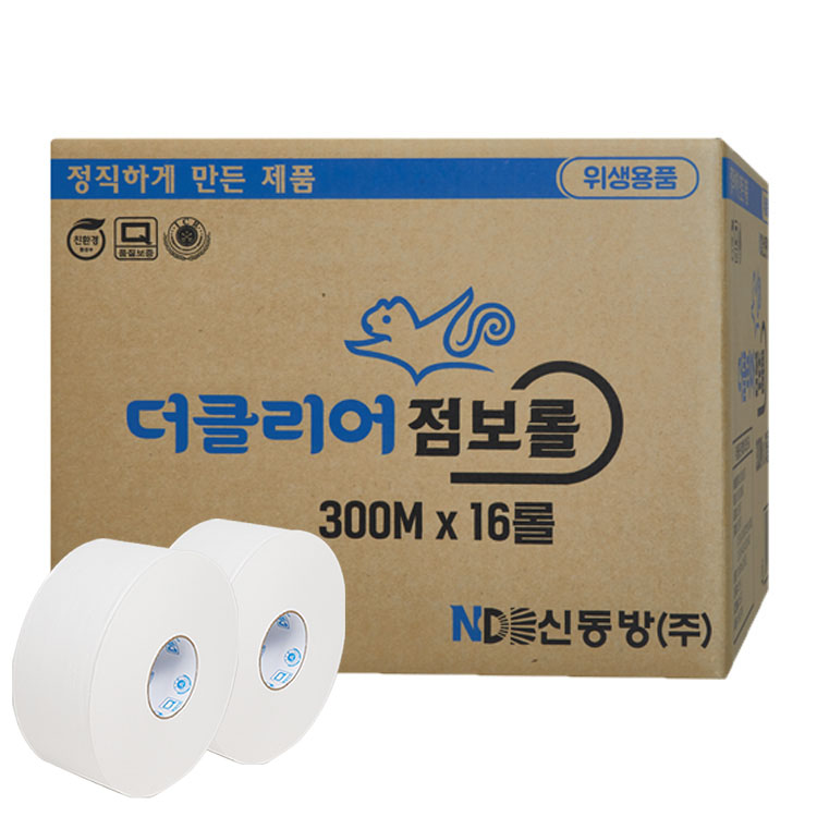 [2겹] 더클리어 점보롤 엠보싱 2겹 300m×16롤 : 올베이크 코리아