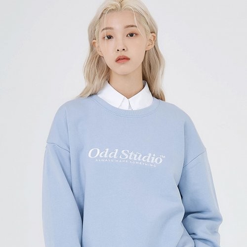 [ODDSTUDIO] Standard Logo Sweatshirt (SKY BLUE) : チンチャ韓国代行