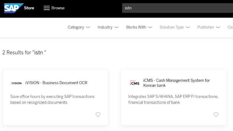 ISTN iCMS & iVision, SAP Store 등재 : ISTN Story