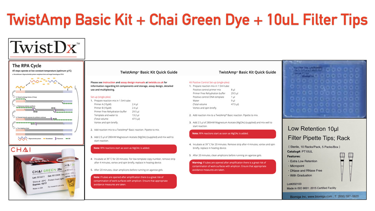 [Sales Event] TwistAmp Basic Kit, 96reactions(1kit) + One & 10uL or ...