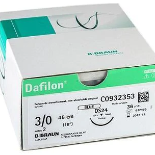 B.braun 비흡수성 봉합사 DAFILON BLUE 2/0, 3/0, 4/0(45cm,75cm2종류), : 에듀벳마켓