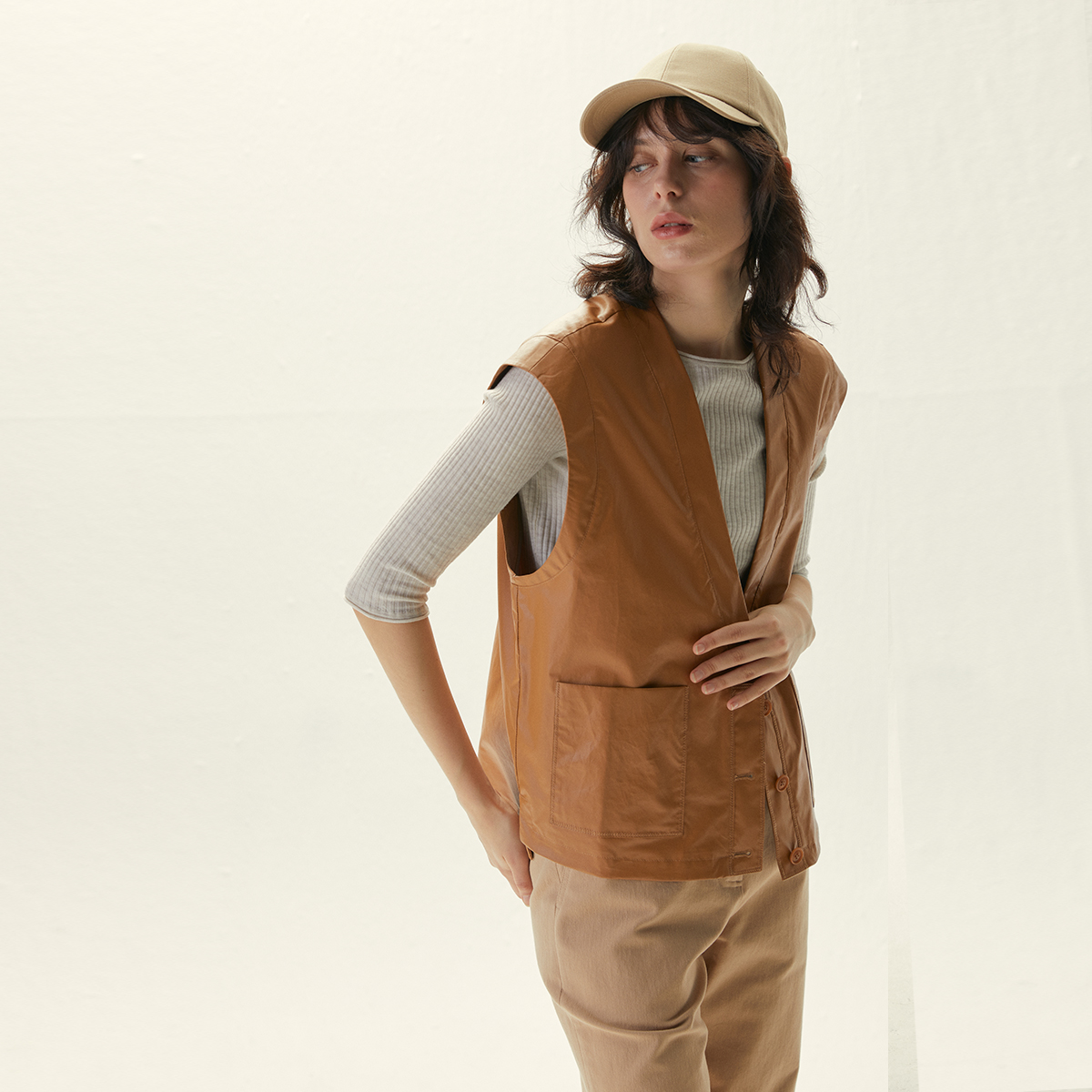 (EIGHT TIMES) GLOW NON COLLAR VEST_GINGER : wink. - Global B2B platform ...