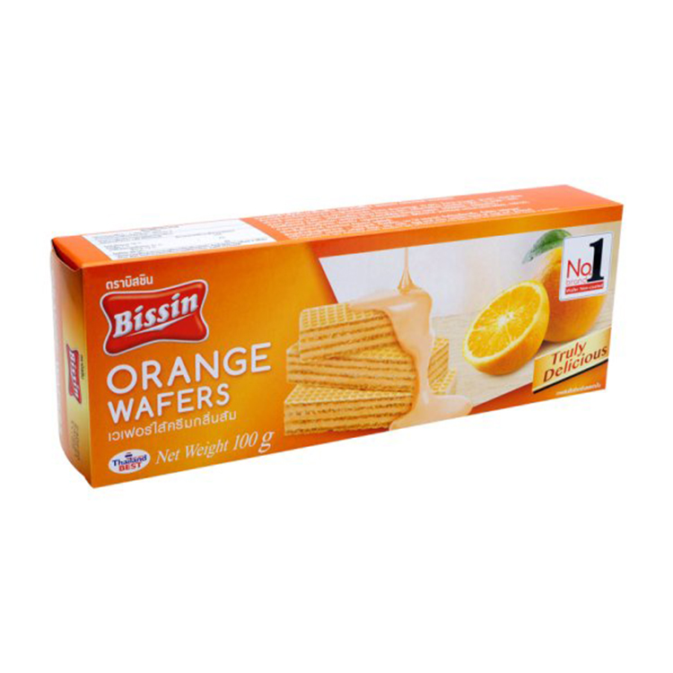 Bissin/บิสชิน เวเฟอร์ไส้ครีม กลิ่นส้ม 100 กรัม : นิโกะ นิโกะ มาร์เก็ต ...