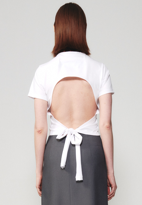 OPEN BACK HALF SLEEVE TOP (WHITE) : SEALOT