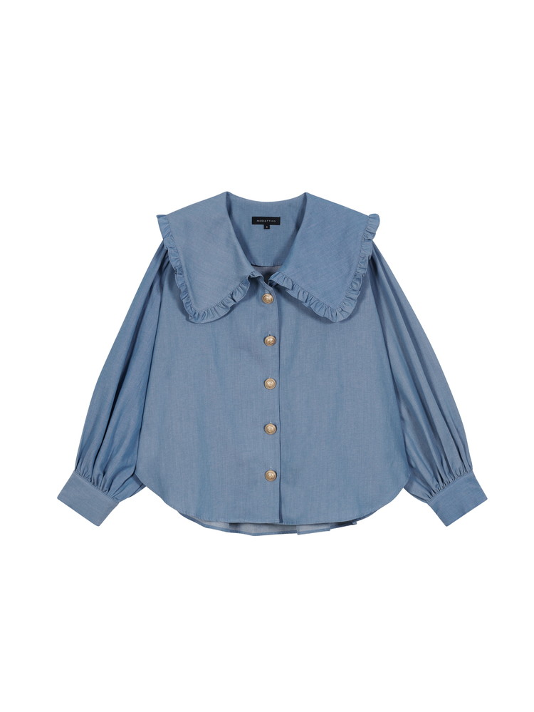 DENIM PUFF Blouse Blue : MODIATTICO