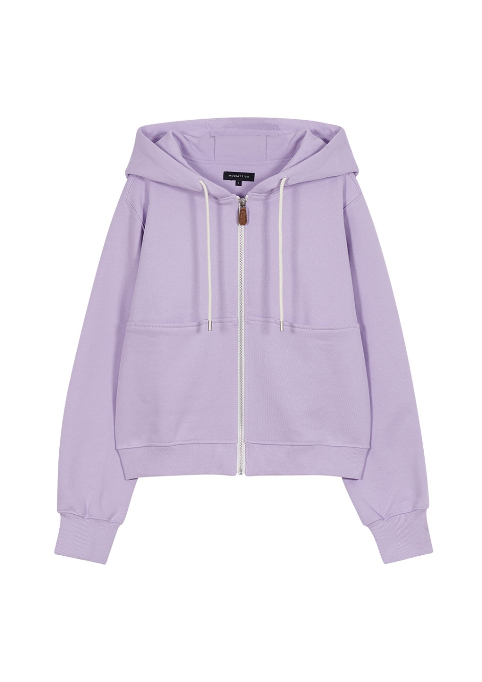 CROP HOOD ZIPUP Pale Purple : MODIATTICO