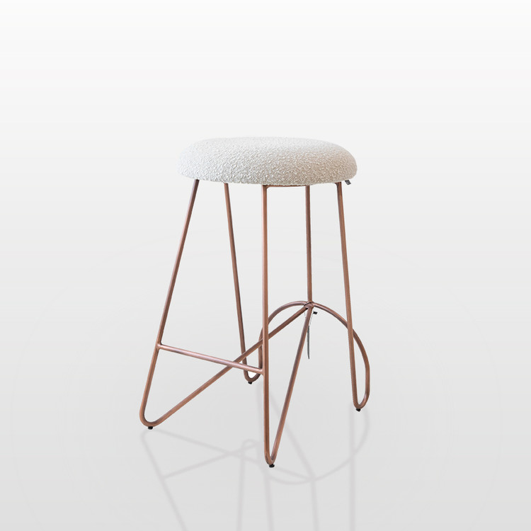 Loop Backless Counter Stool (Copper+Ivory Boucle) : 링크플레이스 Linkplace