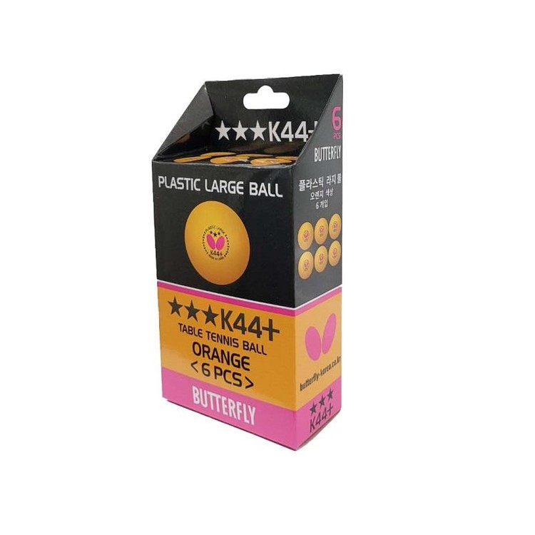 [버터플라이] 3스타 라지볼 K44+ 6개입 : 선경탁구백화점 [탁구용품전문쇼핑몰]