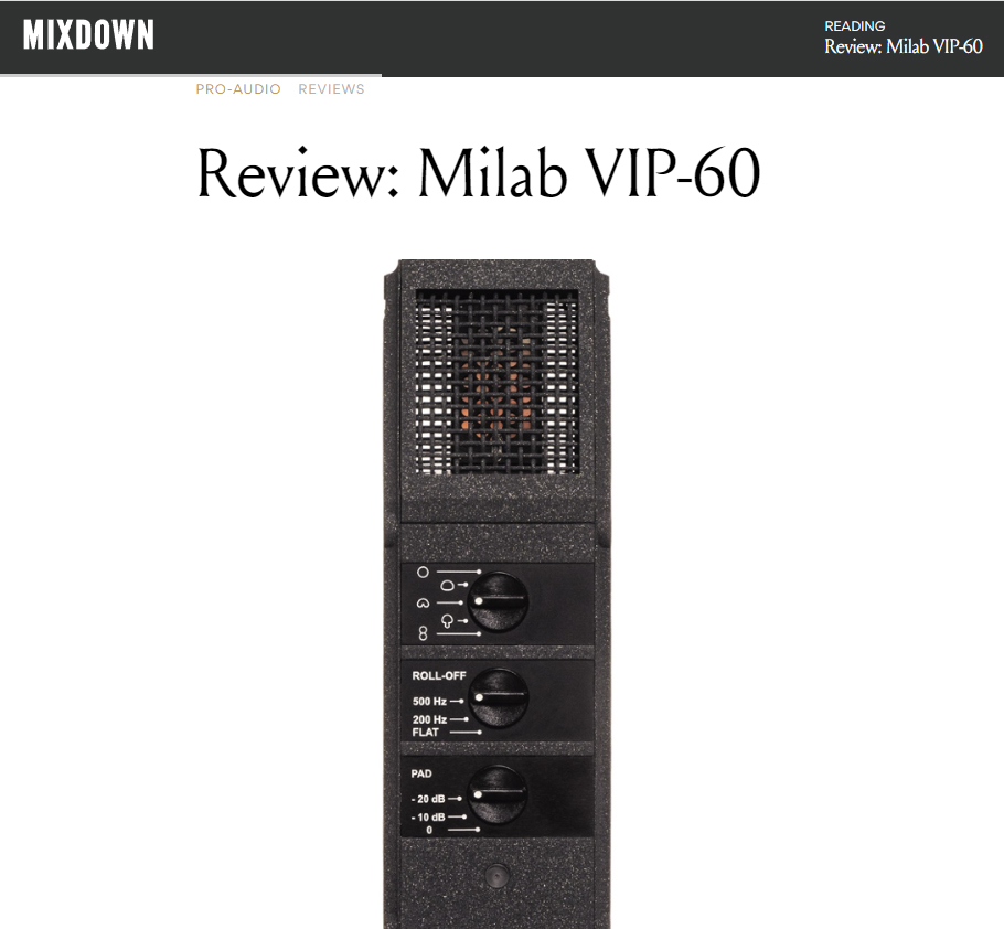 Milab VIP-60 Review by MIXDOWN : 사운드스퀘어