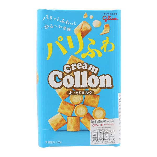 Glico Collon/구리코 콜론 크림 롤 와플 과자 (딸기) 41g : 니코니코 타이 마켓 / 태국 구매 대행