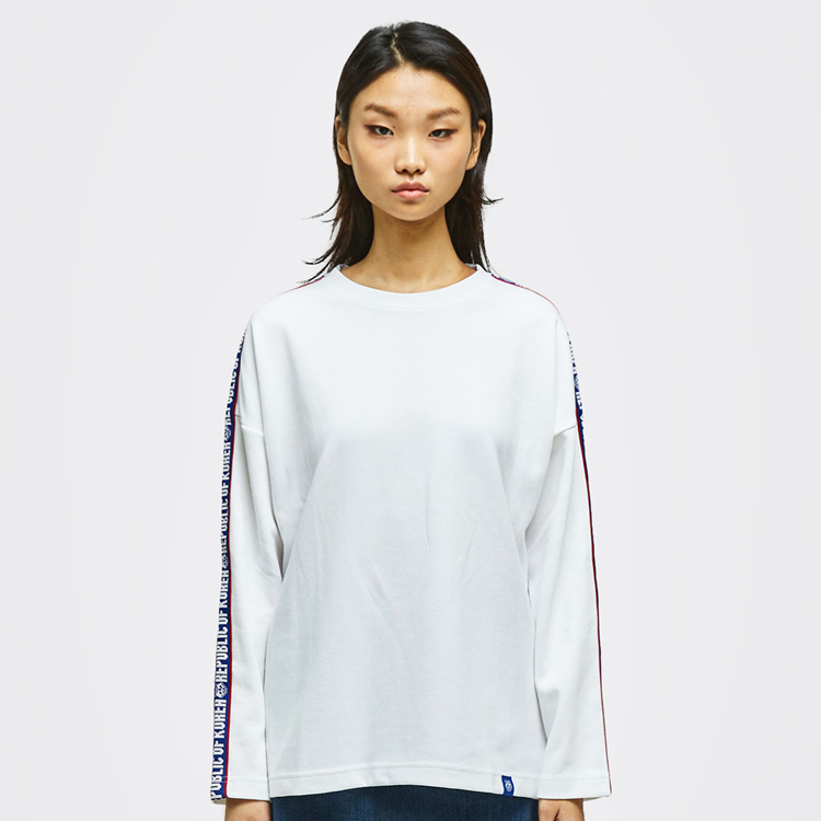 (TeenyTiger) Logo Tape Long Sleeve T-Shirt White : wink. - Global B2B platform for select Korean ...