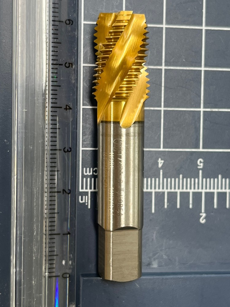 OSG TiN 스파이럴파이프탭 PT1/4-19 (TiN-SFT-S-TPT) : 창원팔용공구