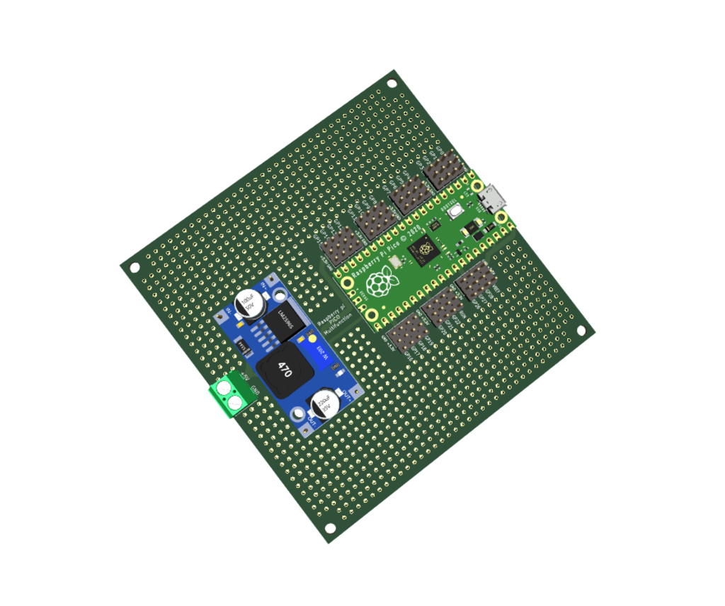 100mm X 100mm Raspberry Pi Pico 2.54mm Multifunction : PCB gerber STL ...